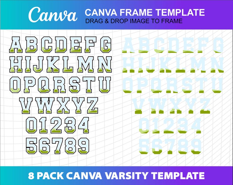 Canva Varsity College Sports Old School Jersey Letters & Numbers Doodle ...