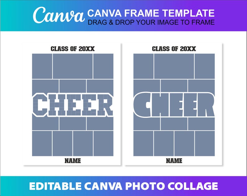 Canva Cheer Photo Collage Canva Frame Template Senior Storyboard ...