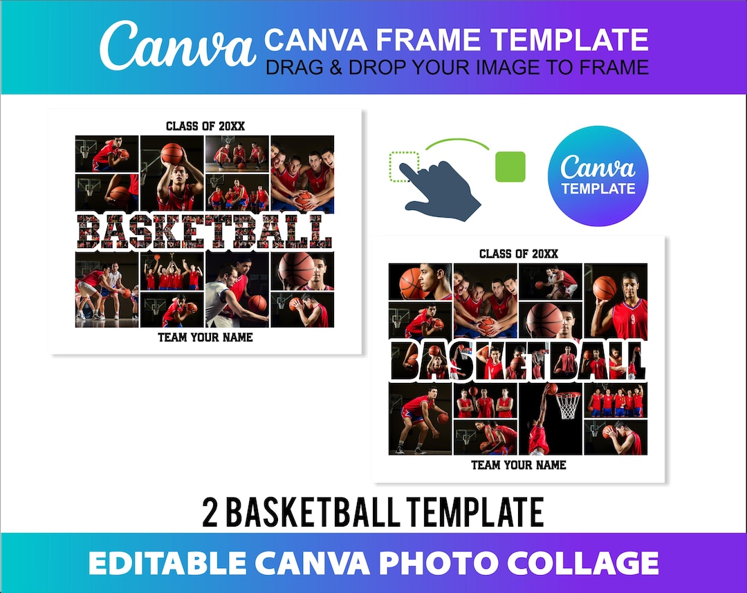 Canva Basketball Photo Collage Canva Frame Template Storyboard Memorial ...