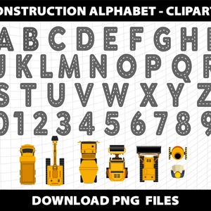 Construction Alphabet Letters: SVG PNG Cliparts, Nursery Template ...
