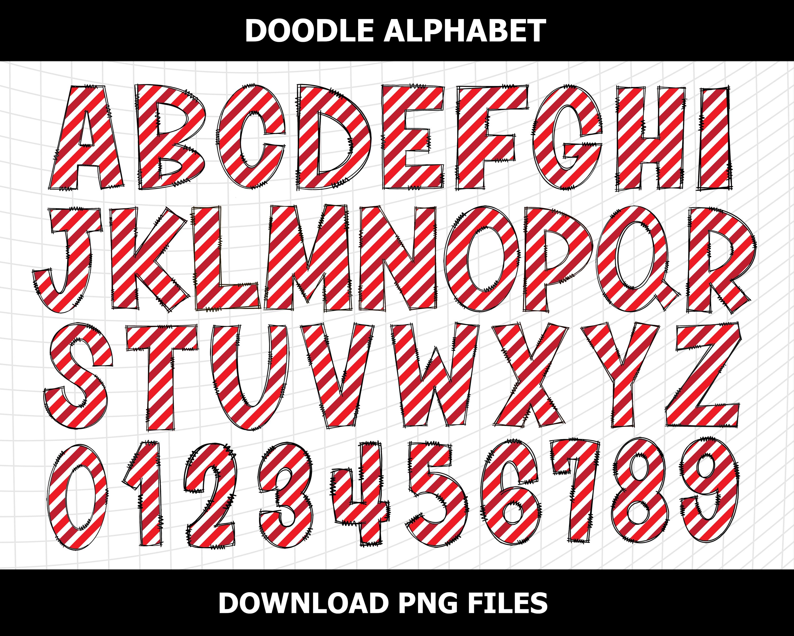 Valentines Day Doodle Alphabet Letters Cliparts Bundle: PNG ...