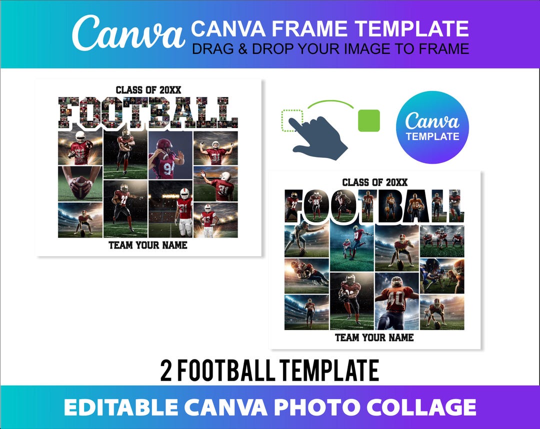 Canva Football Photo Collage Canva Frame Template Storyboard Memorial ...
