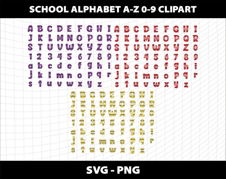 Doodle Alphabet Clipart Bundle: Back to School SVG PNG Template ...