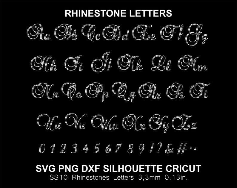 Rhinestone Believe Handwrite Calligraphy Font Alphabet Letters Cricut ...