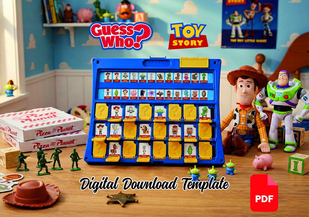 Guess Who Extra Card Template Toy Story PDF Birthday Party DIY Download ...