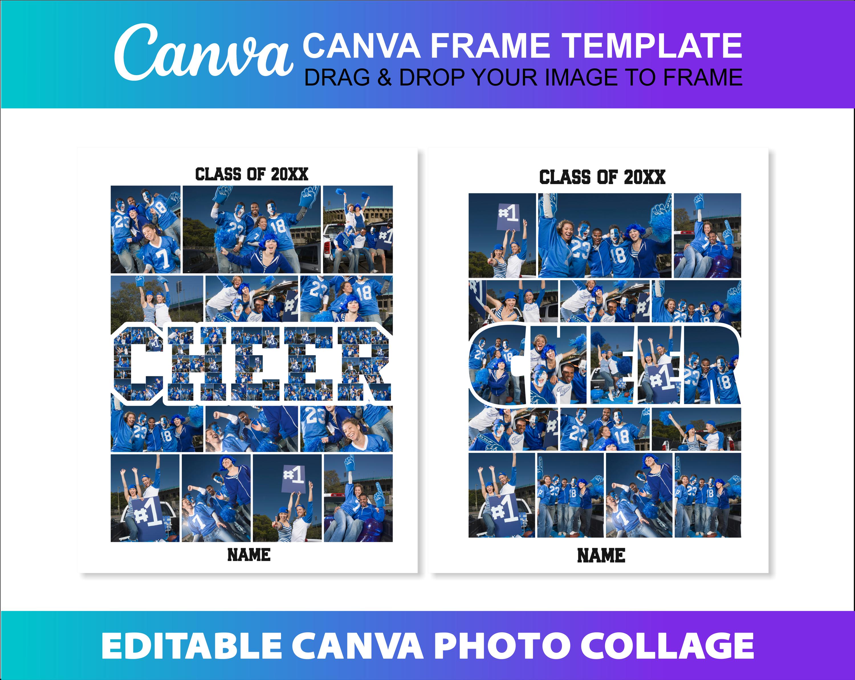 Canva Cheer Photo Collage Canva Frame Template Senior Storyboard ...