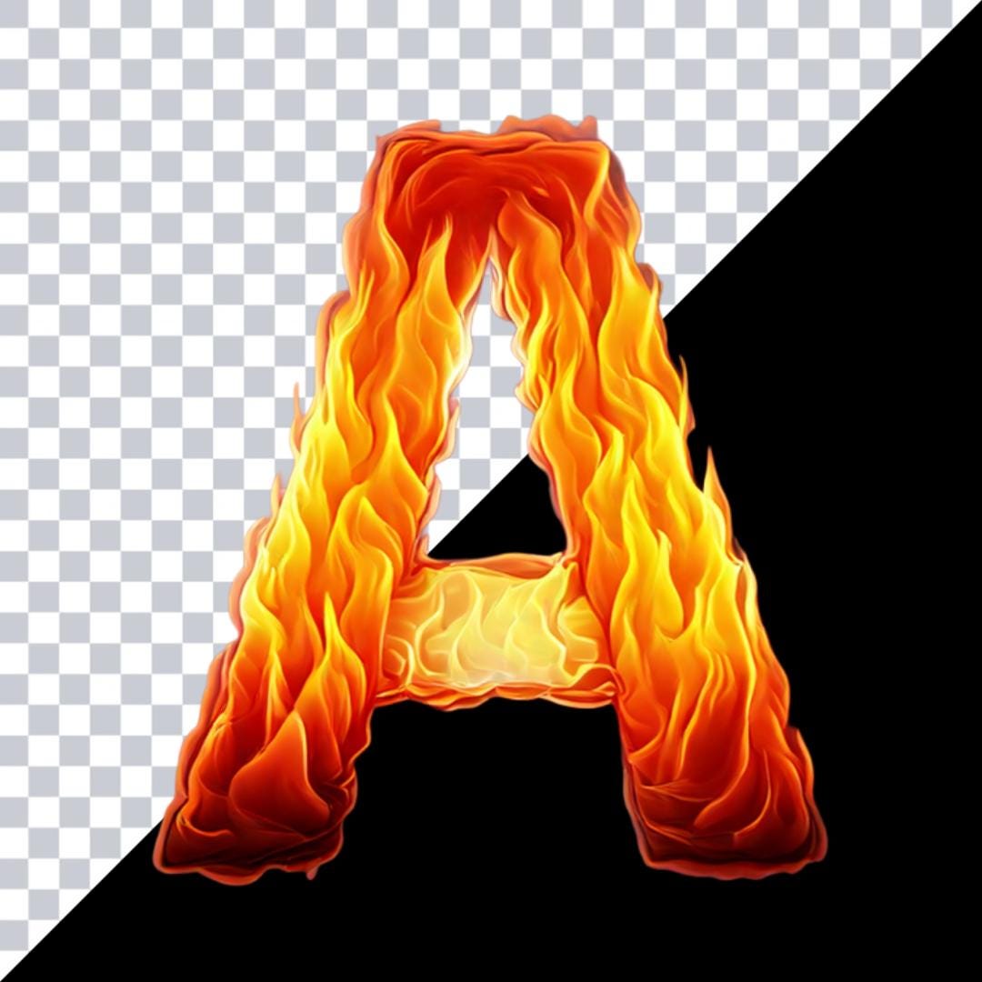 Fire Alphabet Watercolor Clipart Bundle: PNG Font, Sublimation Design ...