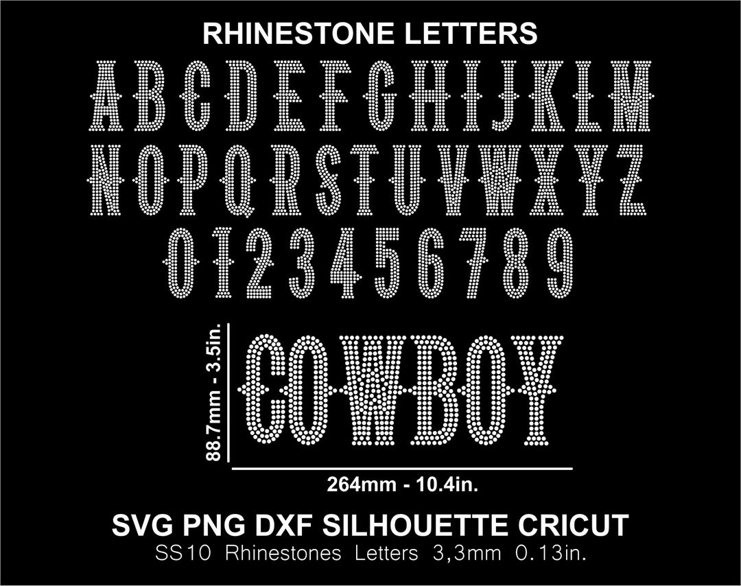 Rhinestone Cowboy Alphabet Letters: Cricut SVG, PNG, DXF (digital ...