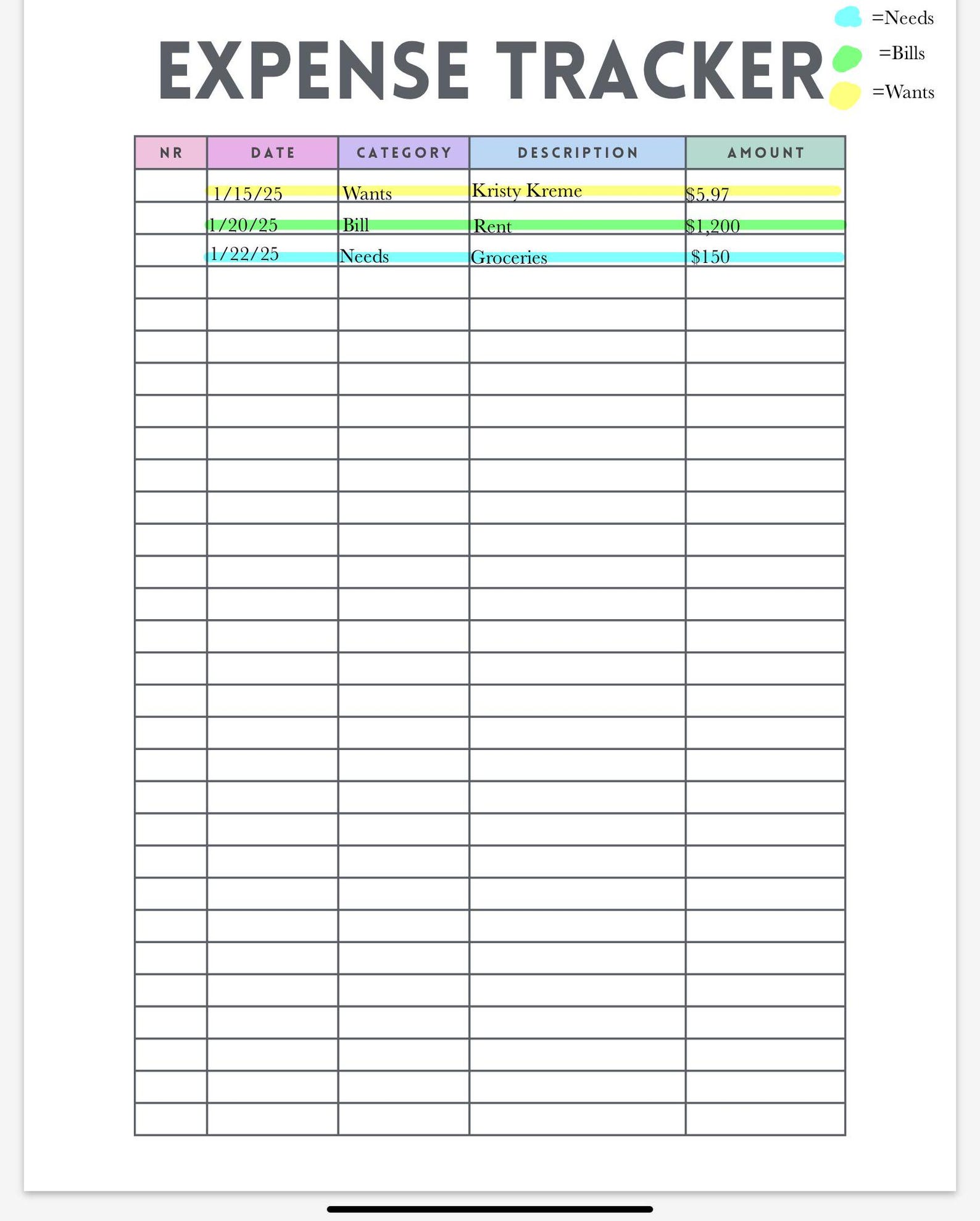 Budget Tracker Printable - Etsy