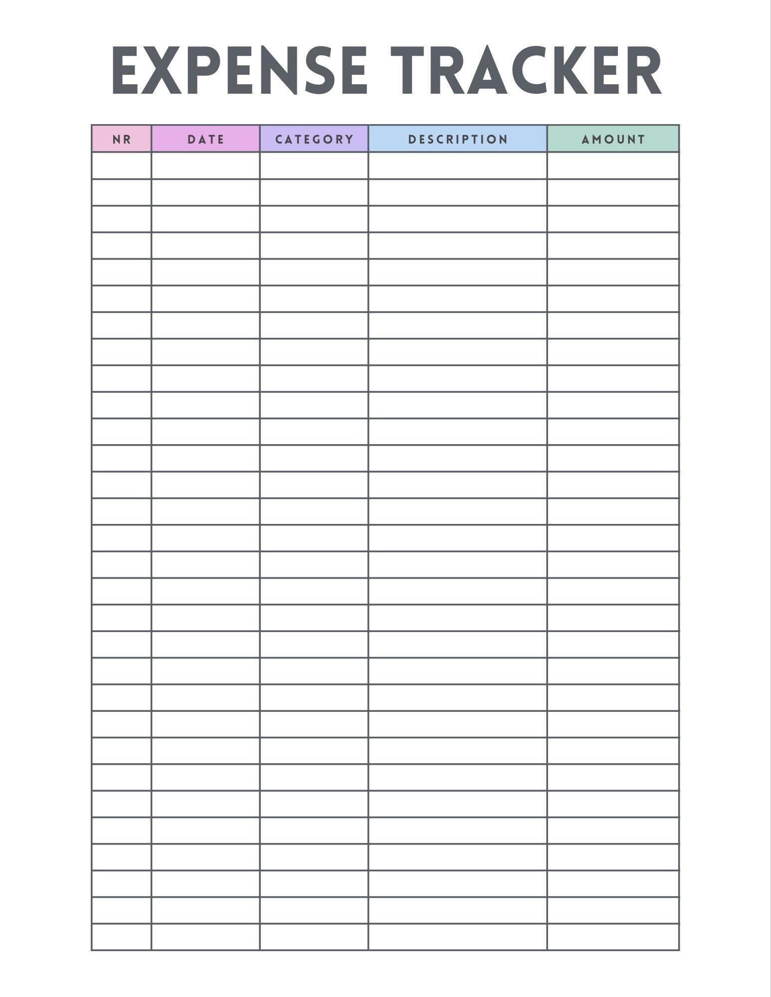 Budget Tracker Printable - Etsy
