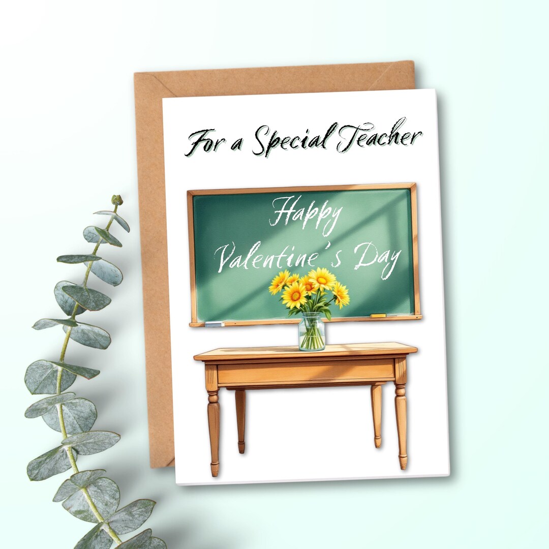 Printable Valentines Day Card for Teacher, Digital Teacher Valentines ...