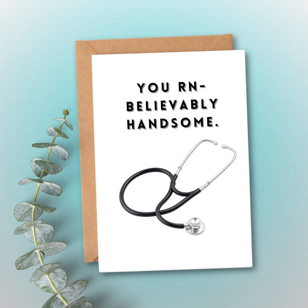 Card for Nurse, Funny Male Nurse Card, Registered Nurse Pun Card for ...