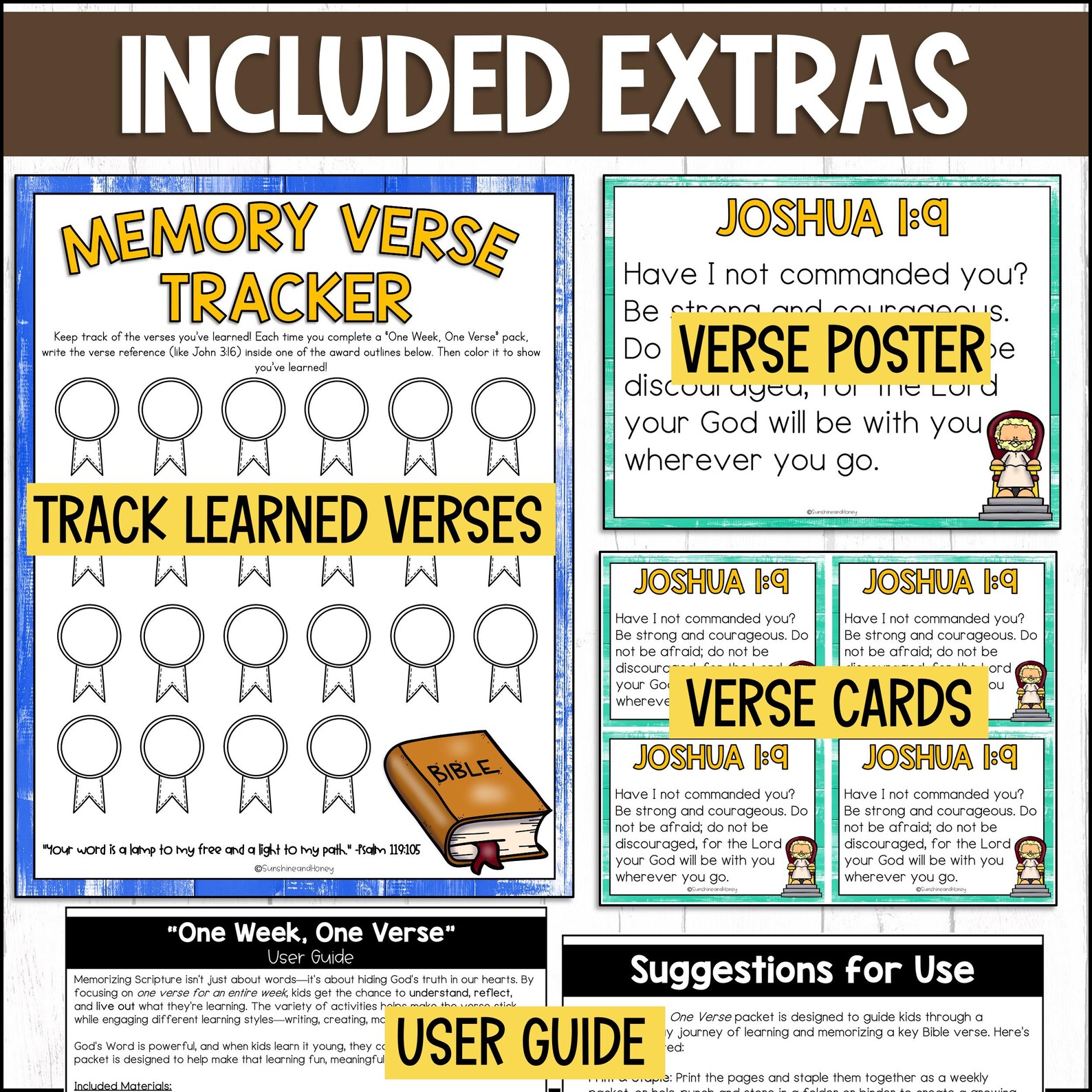 Joshua 1:9 Kids Scripture Bible Activity Pack - Children's Bible ...