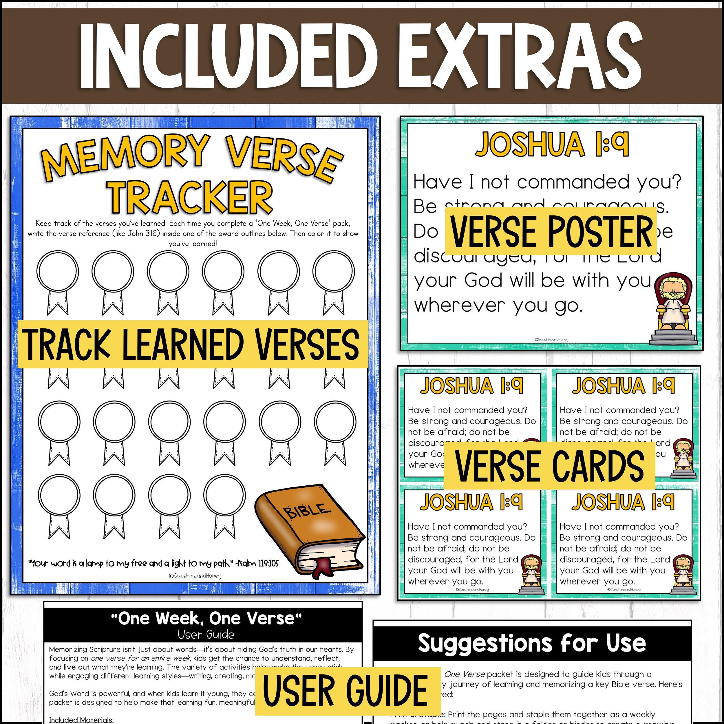 Joshua 1:9 Kids Scripture Bible Activity Pack - Children's Bible ...
