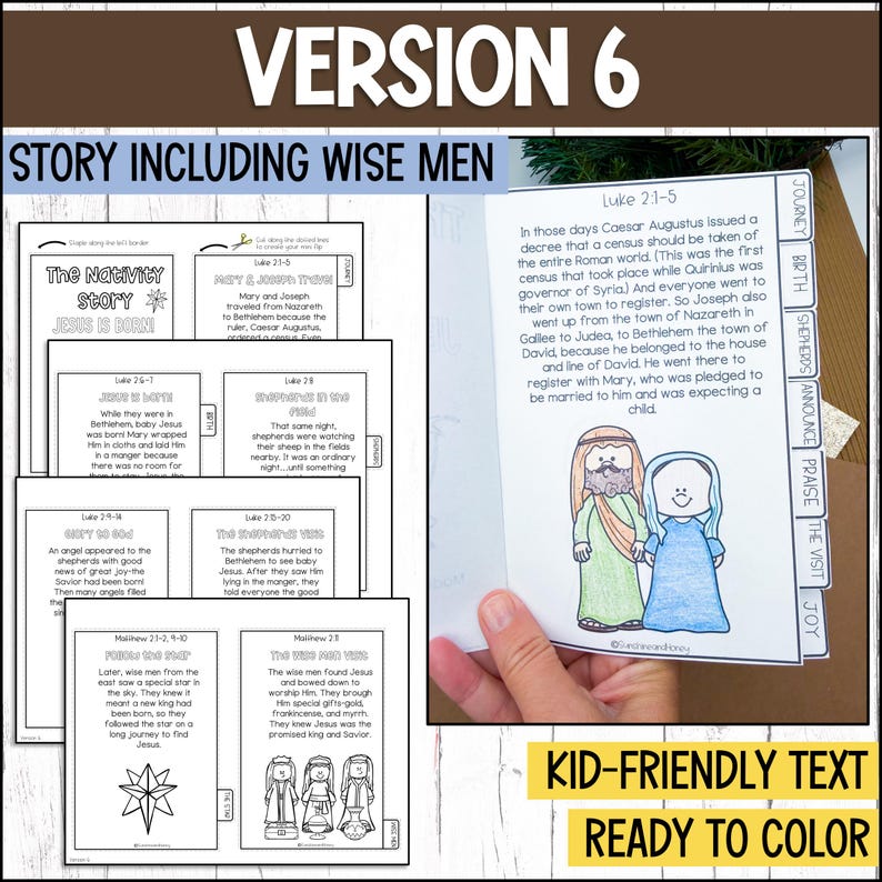 Nativity Book for Kids | Christmas Bible Lesson Printable | Sunday ...
