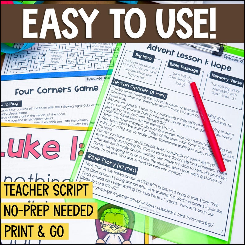 Advent Sunday School Lesson on Hope | Christmas Bible Lesson for Kids ...