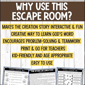 Days of Creation Escape Room - Bible Escape Room - Sunday School ...