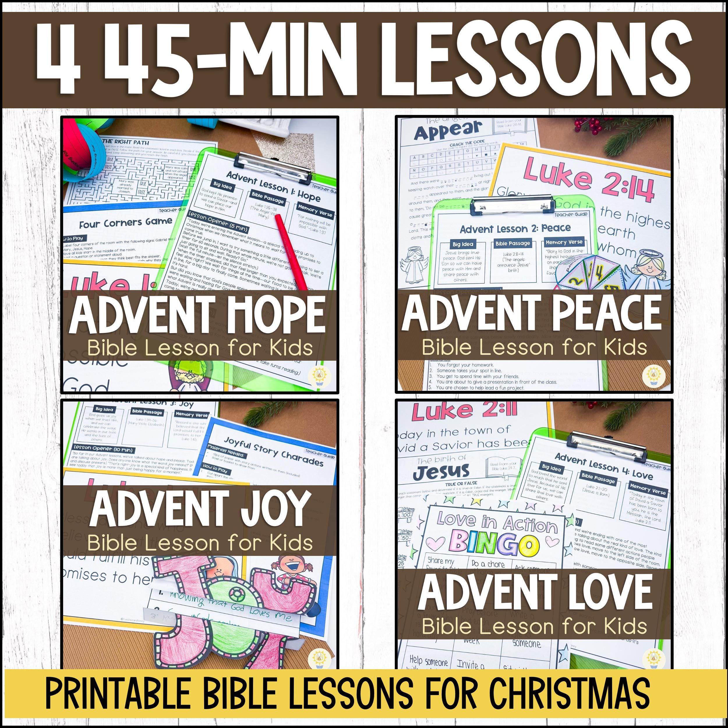 Advent Sunday School Lessons | Christmas Bible Lesson Bundle | 4-week ...