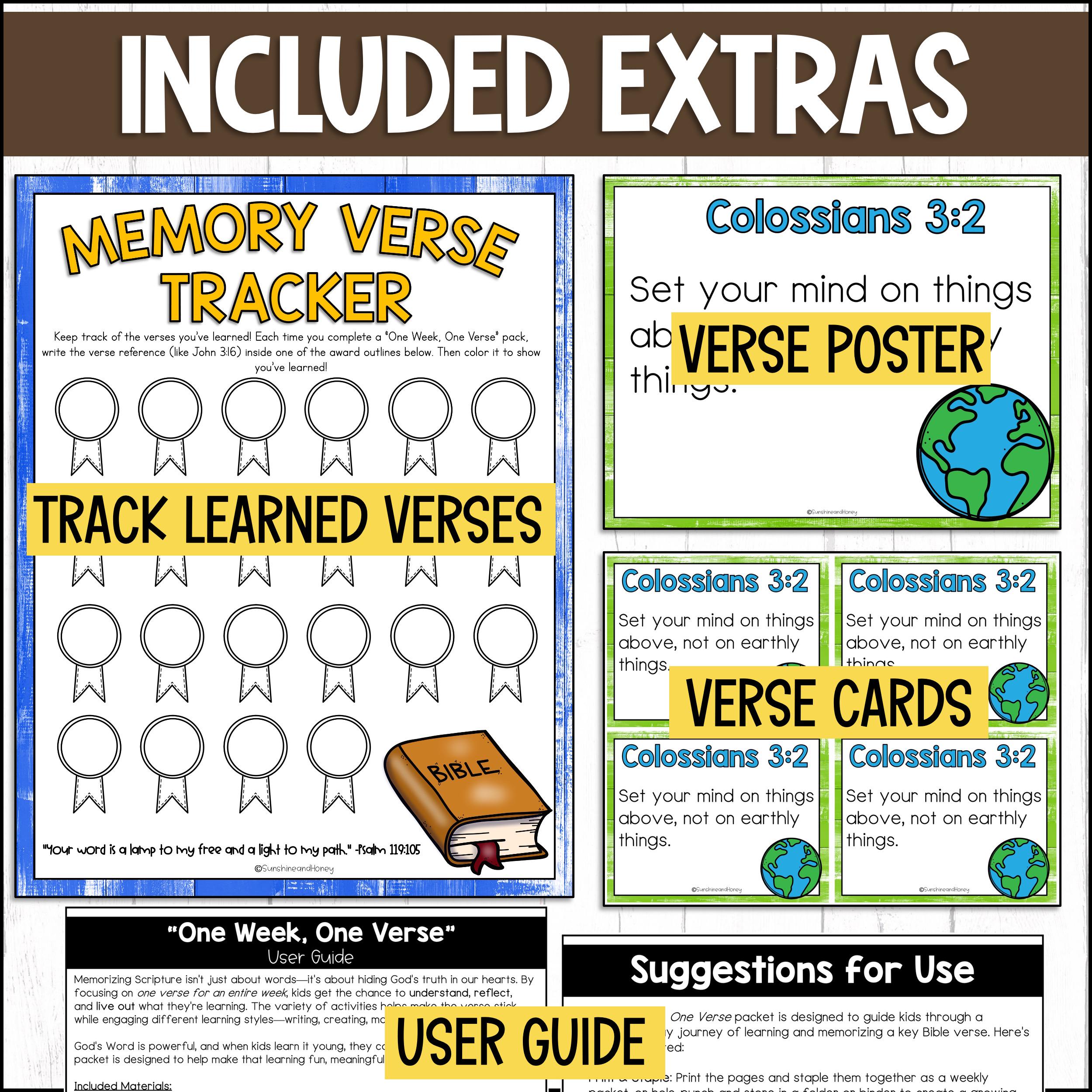 Colossians 3:2 Kids Scripture Bible Activity Pack - Children's Bible ...