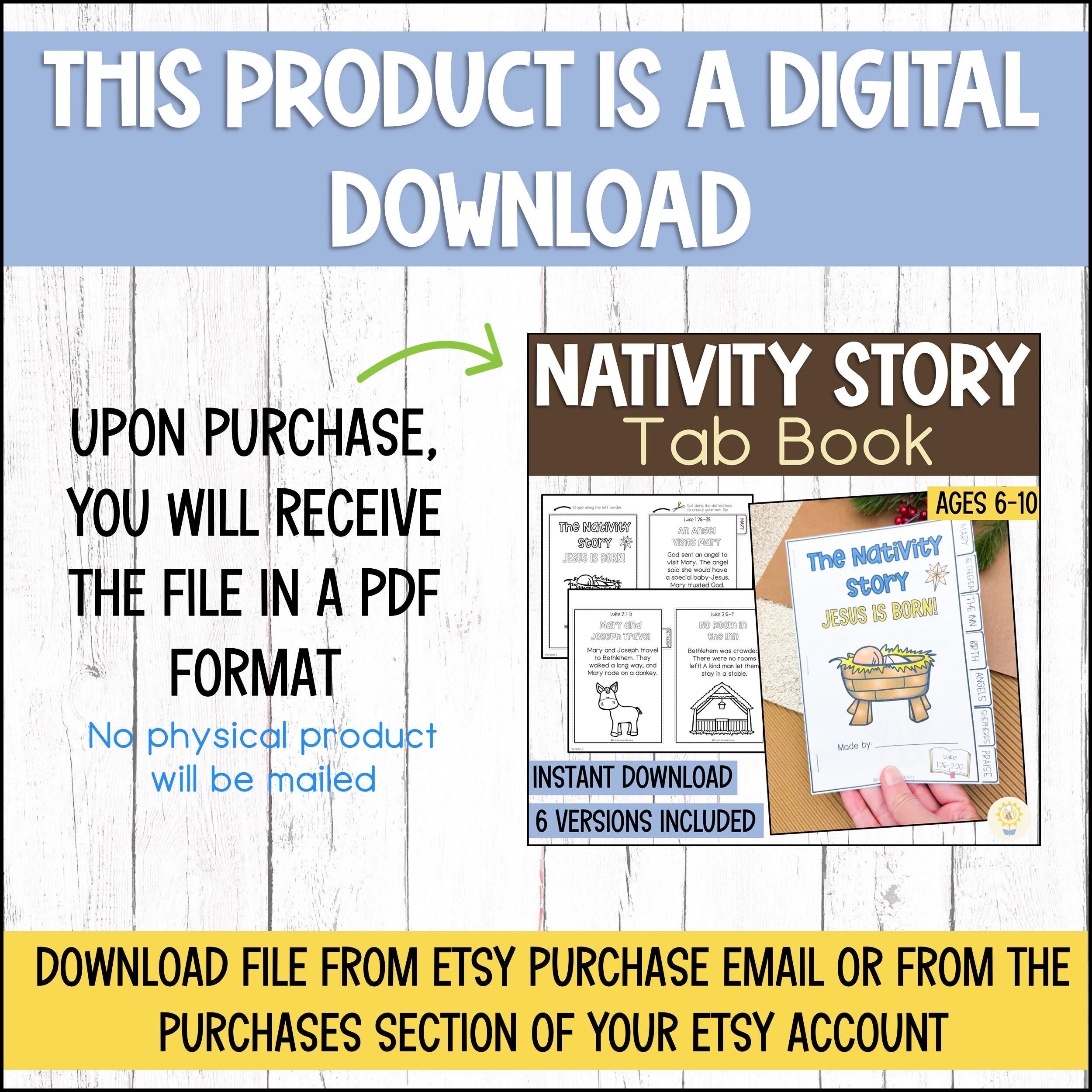 Nativity Book for Kids | Christmas Bible Lesson Printable | Sunday ...