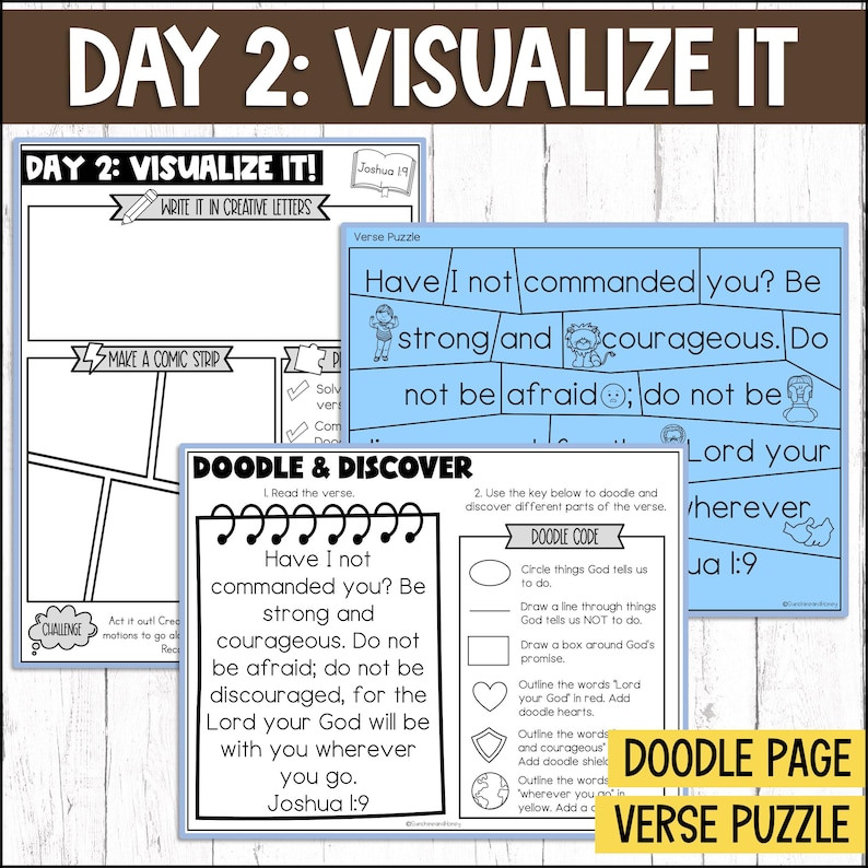 Joshua 1:9 Kids Scripture Bible Activity Pack - Children's Bible ...