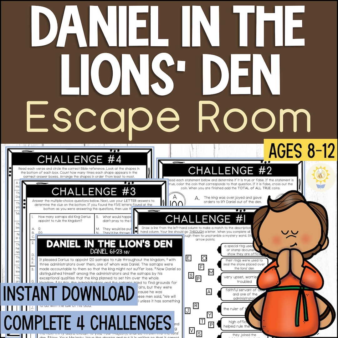 Daniel in the Lions’ Den Escape Room | Bible Escape Room for Kids ...