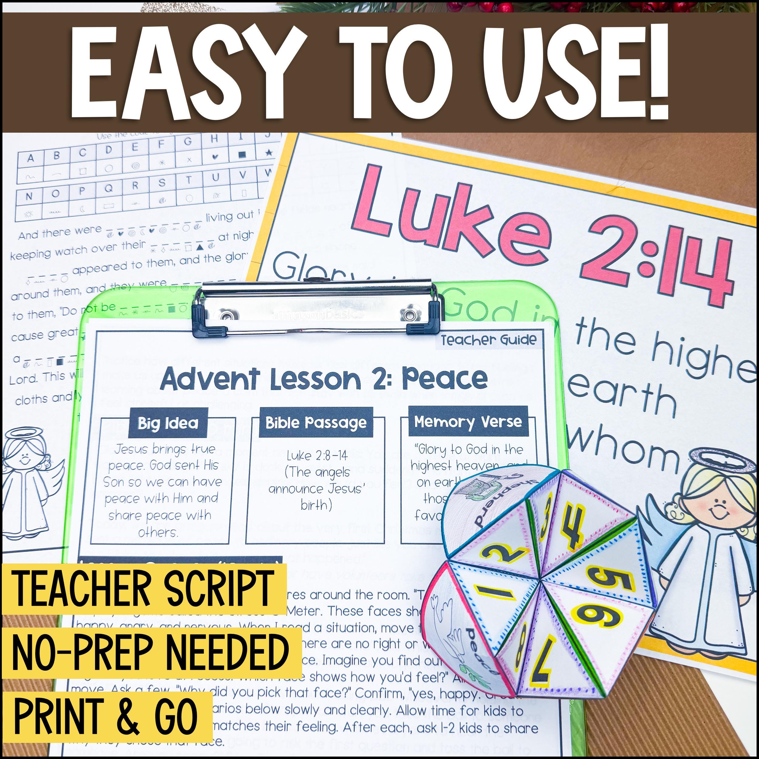Advent Sunday School Lesson on Peace | Christmas Bible Lesson for Kids ...