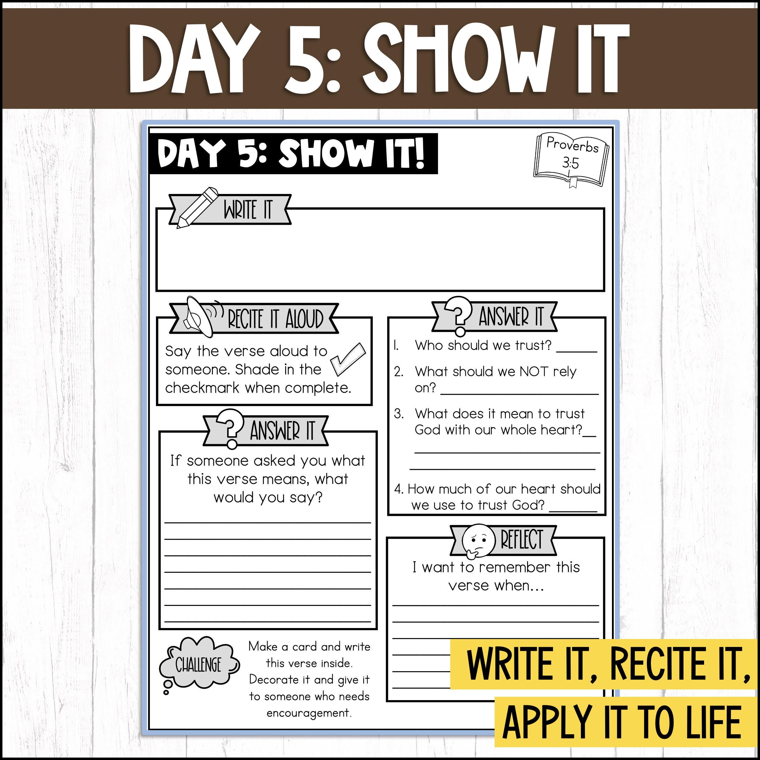 Proverbs 3:5 Kids Scripture Bible Activity Pack - Children's Bible ...