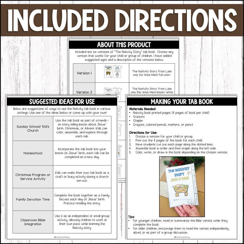 Nativity Book for Kids | Christmas Bible Lesson Printable | Sunday ...