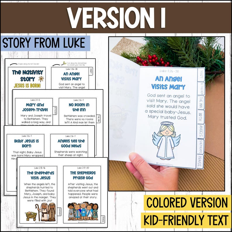 Nativity Book for Kids | Christmas Bible Lesson Printable | Sunday ...