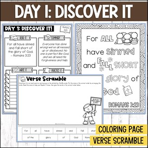 Romans 3:23 Kids Scripture Bible Activity Pack - Children's Bible ...