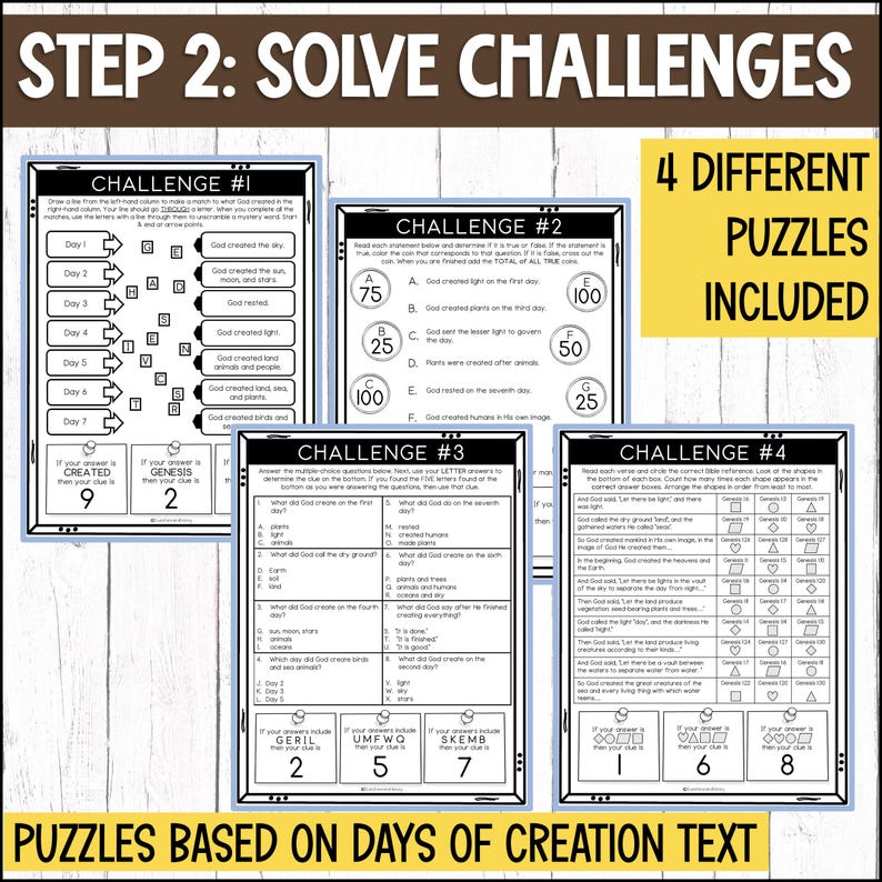 Days of Creation Escape Room - Bible Escape Room - Sunday School ...