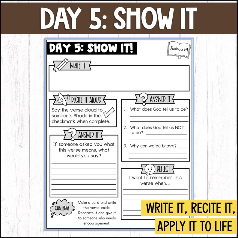 Joshua 1:9 Kids Scripture Bible Activity Pack - Children's Bible ...