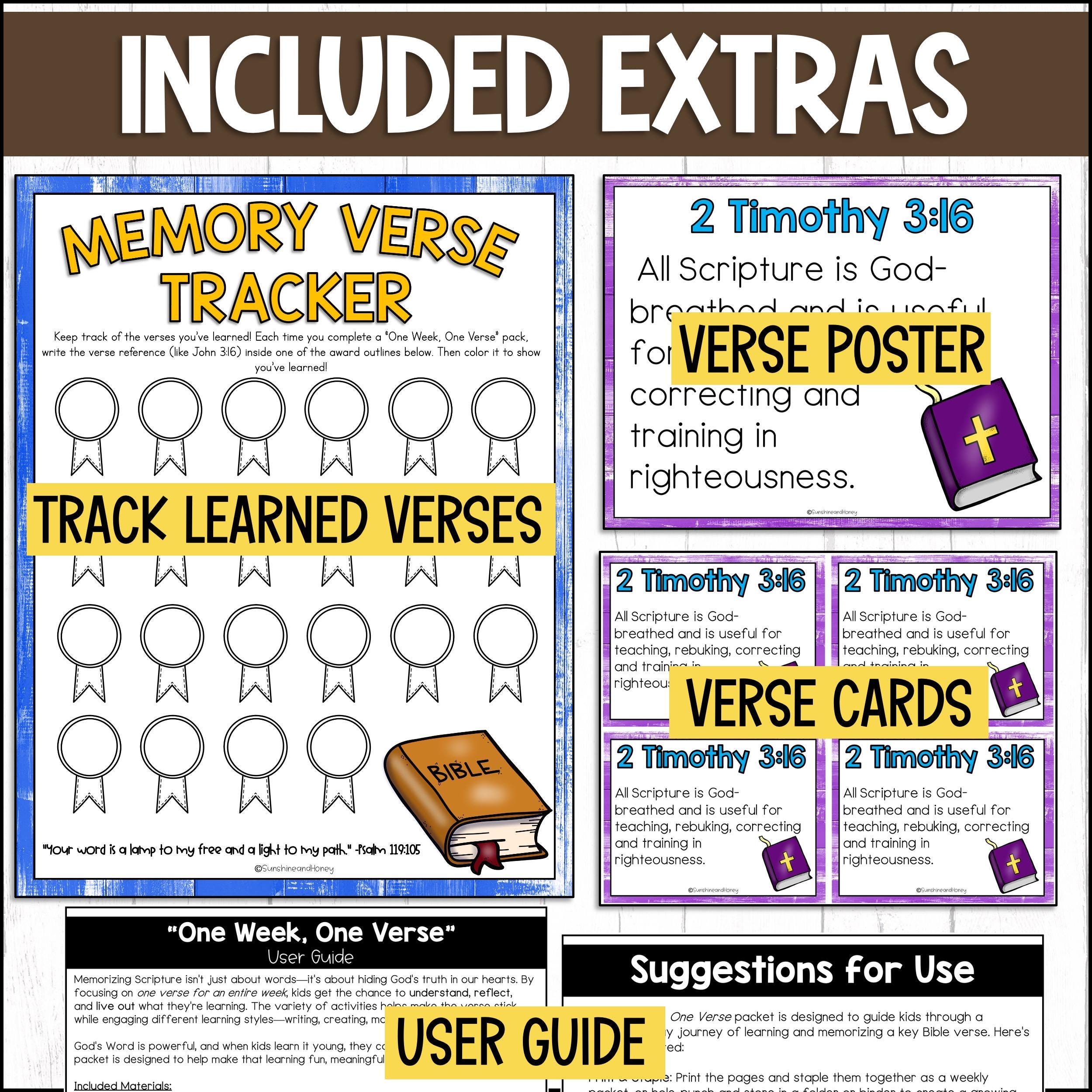 2 Timothy 3:16 Kids Scripture Bible Activity Pack - Children's Bible ...
