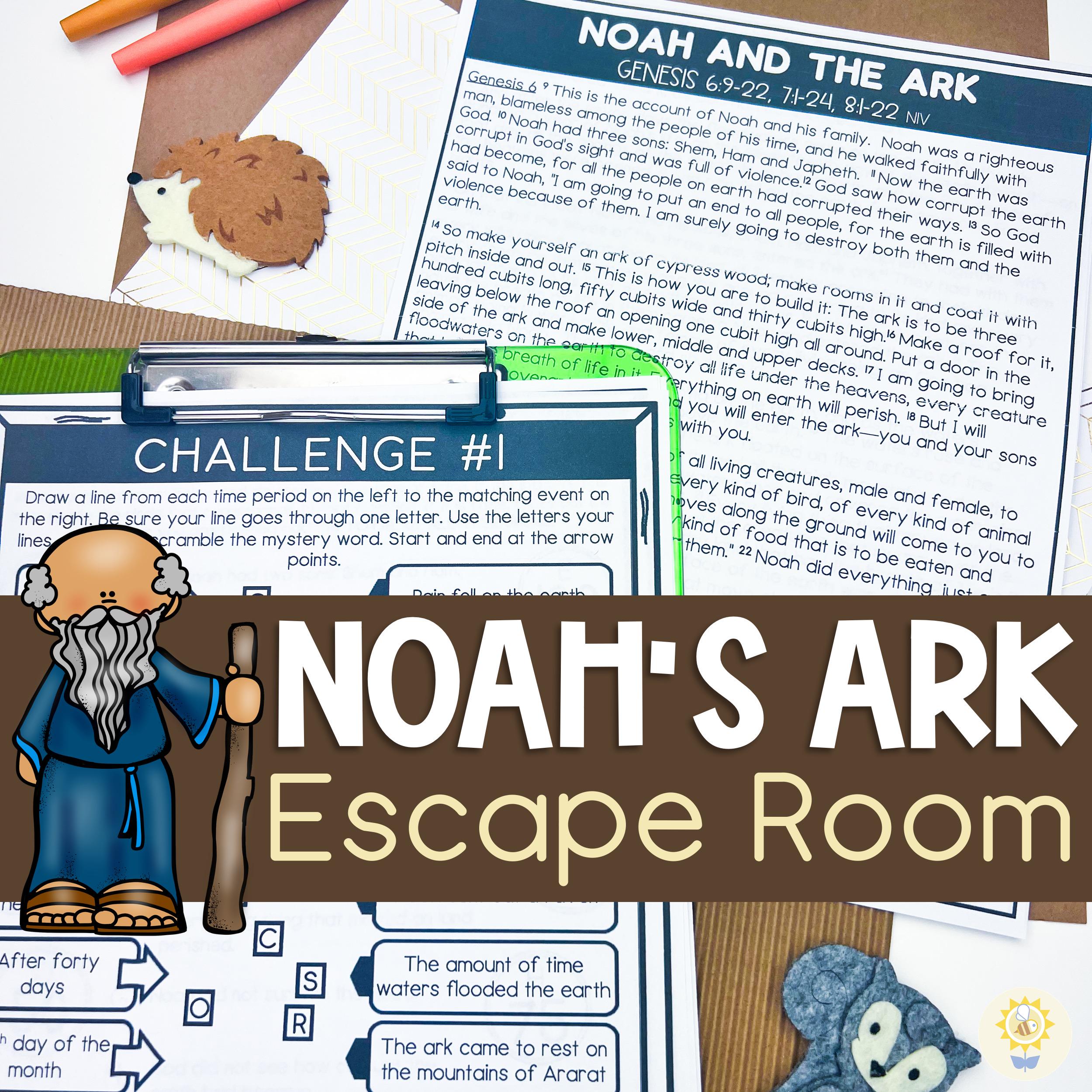 Noah's Ark Escape Room - Bible Escape Room - Sunday School Activity ...