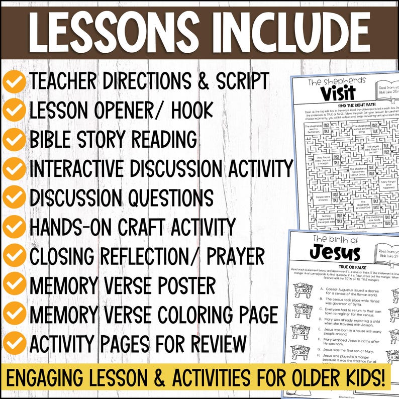 Advent Sunday School Lessons | Christmas Bible Lesson Bundle | 4-week ...