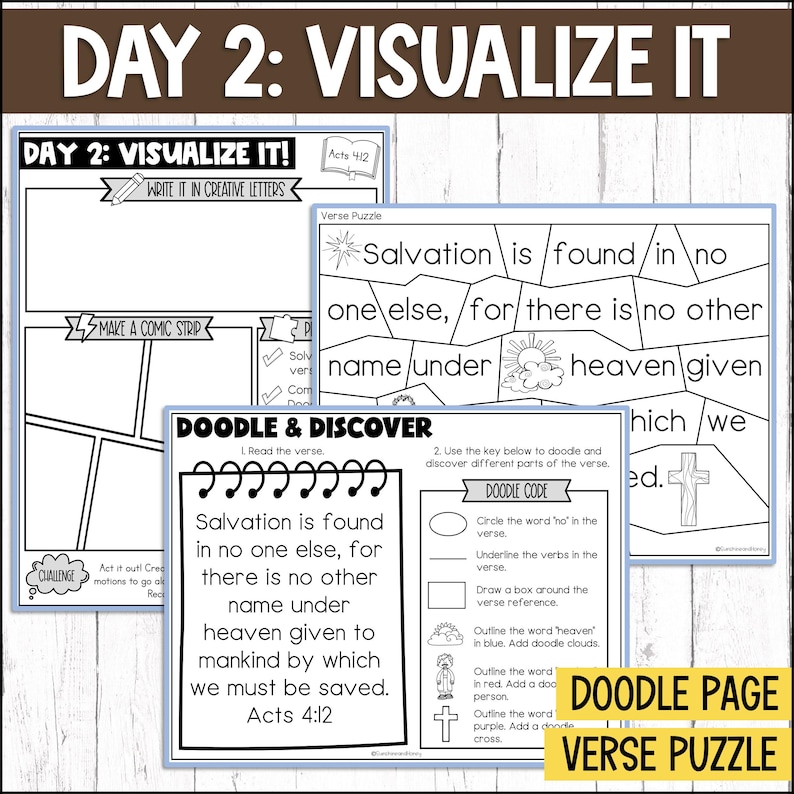 Acts 4:12 Kids Scripture Bible Activity Pack - Children's Bible ...