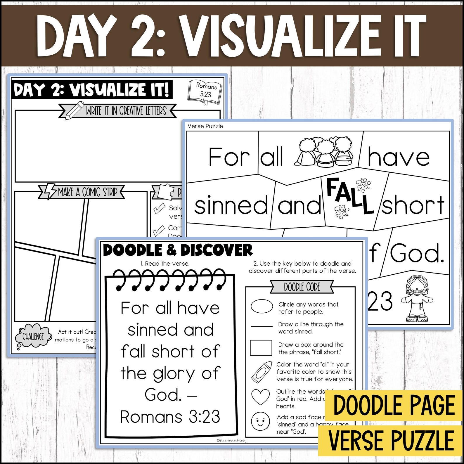 Romans 3:23 Kids Scripture Bible Activity Pack - Children's Bible ...