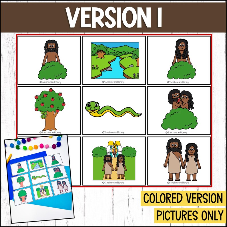 Adam and Eve Story Sequencing Cards - Sunday School Activity ...