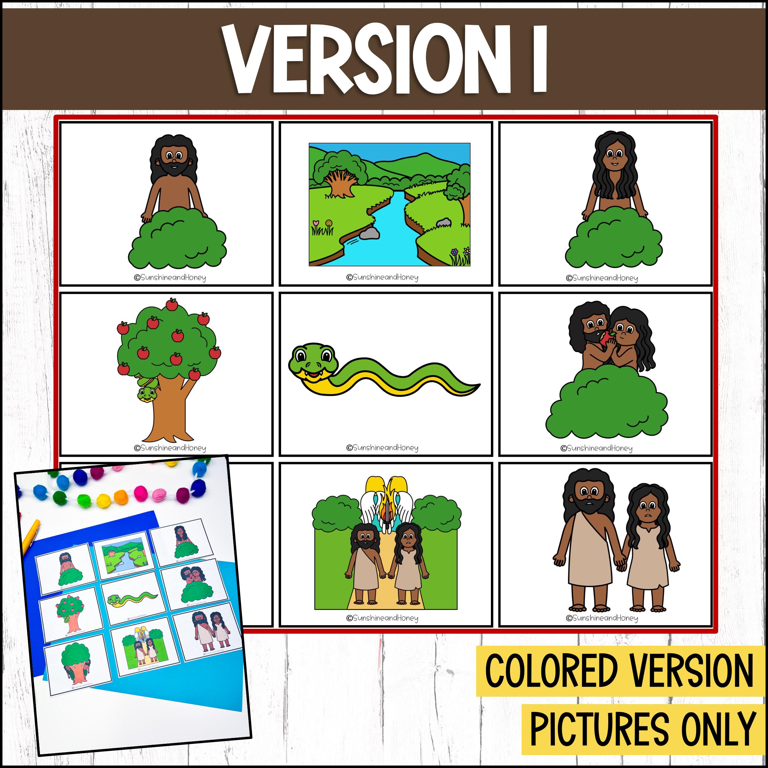 Adam and Eve Story Sequencing Cards - Sunday School Activity ...