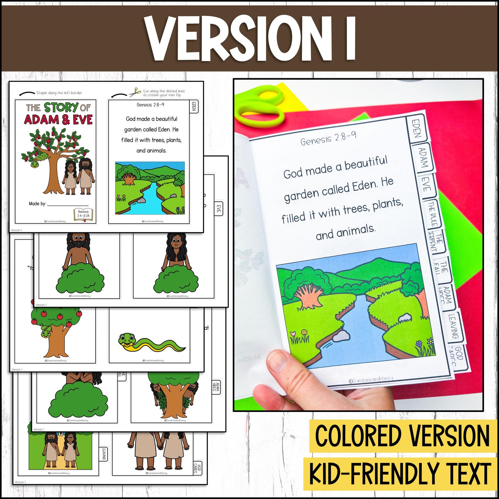 Adam and Eve Bible Craft - Garden of Eden Activity Lesson - Sunday ...