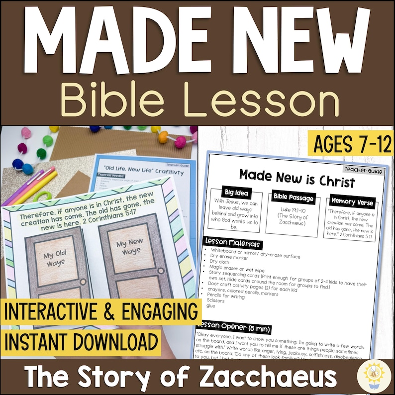 New Year’s Bible Craft & Sunday School Lesson for Kids | Zacchaeus ...
