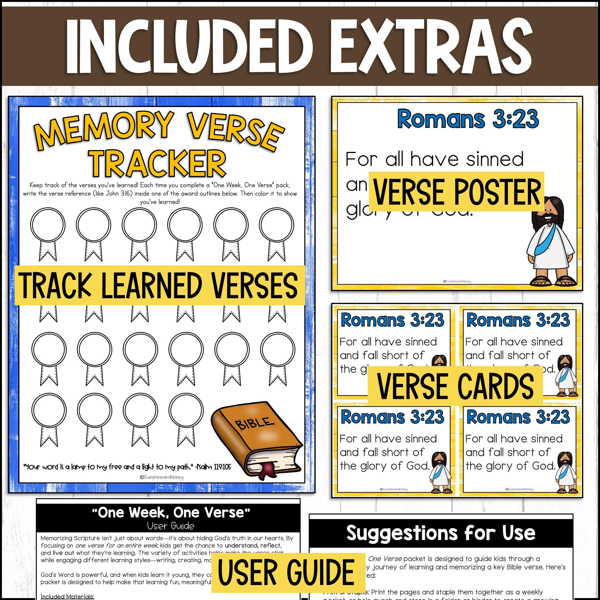 Romans 3:23 Kids Scripture Bible Activity Pack - Children's Bible ...
