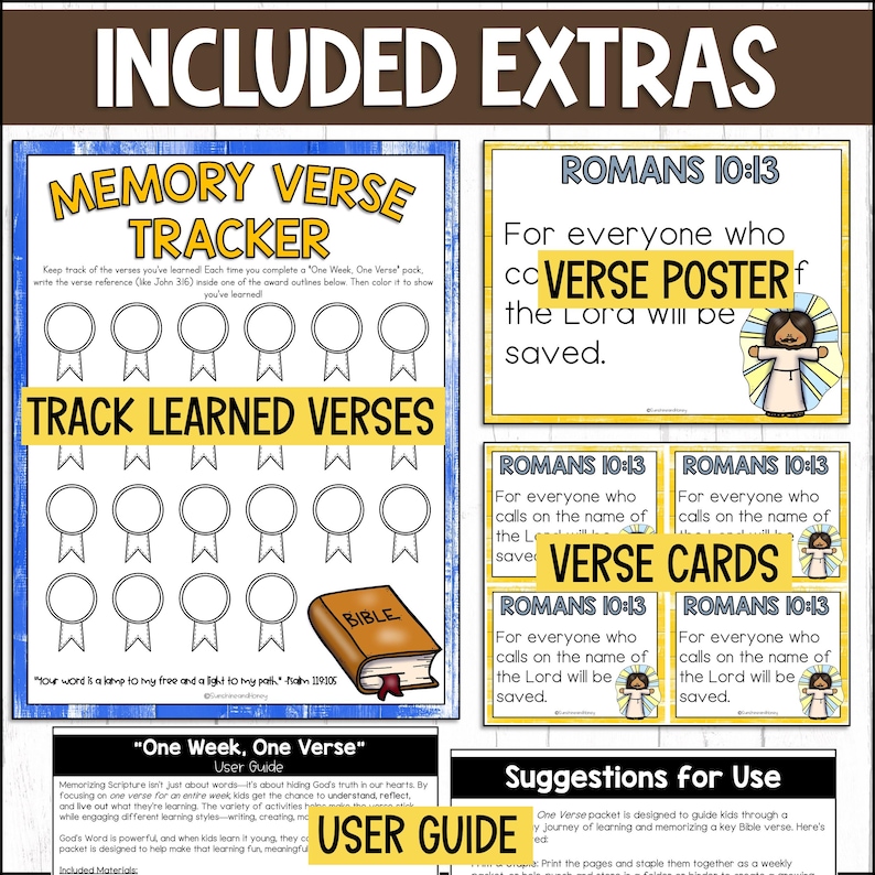 Romans 10:13 Kids Scripture Bible Activity Pack - Children's Bible ...