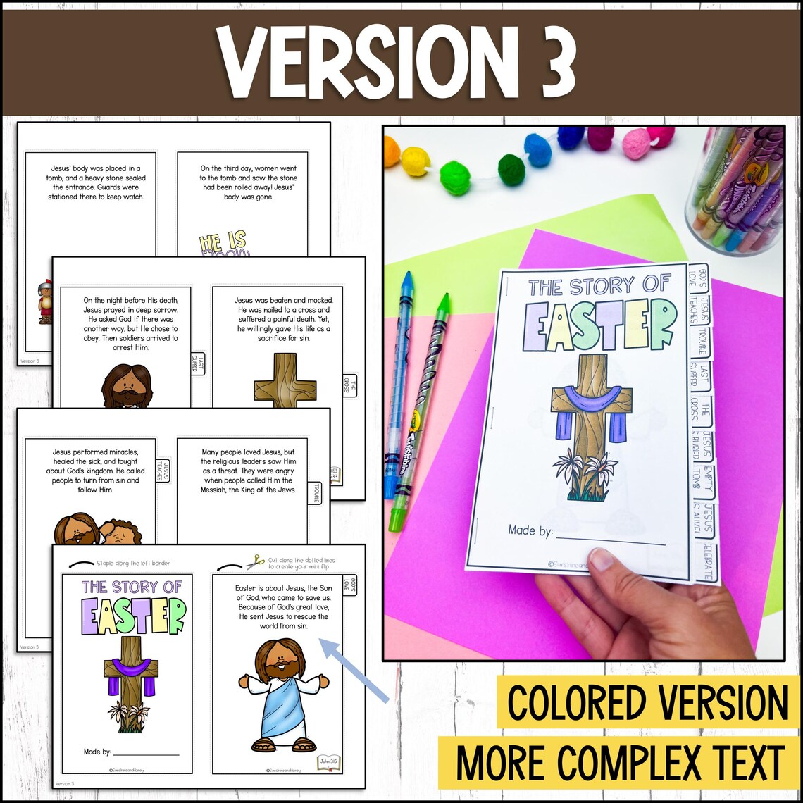Easter Resurrection Story Activities Tab Book - Printable Crafts for ...