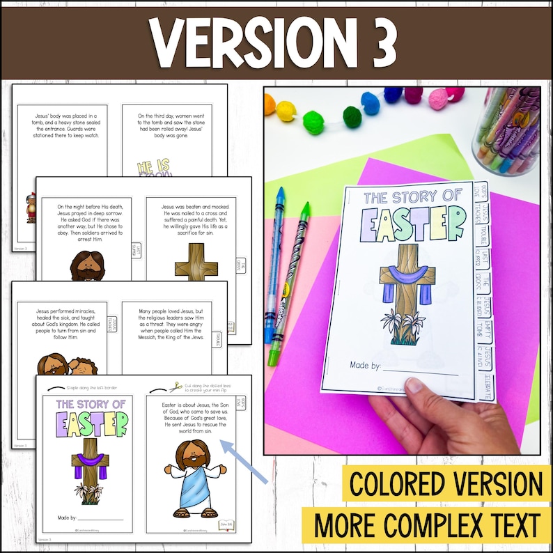 Easter Resurrection Story Activities Tab Book - Printable Crafts for ...