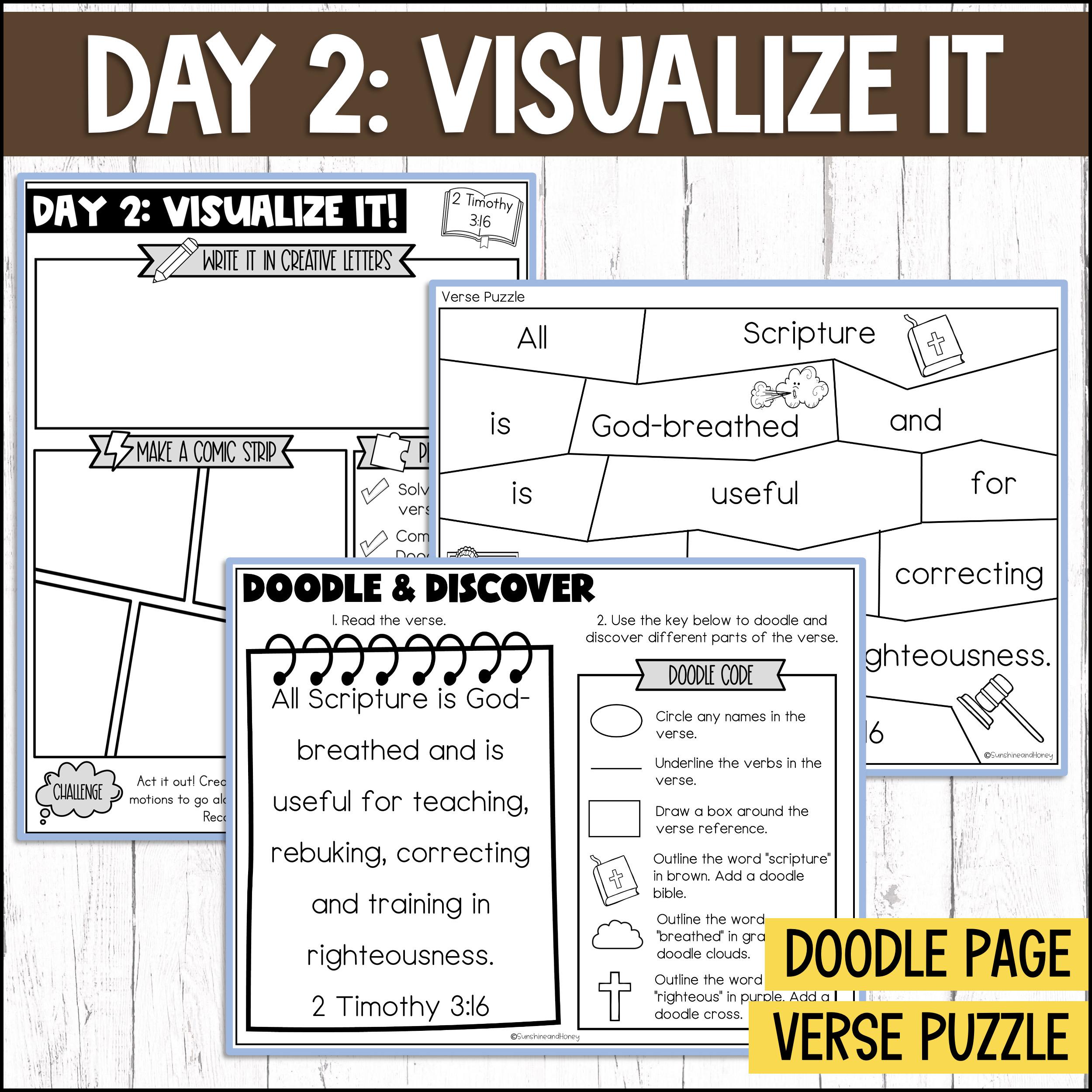 2 Timothy 3:16 Kids Scripture Bible Activity Pack - Children's Bible ...