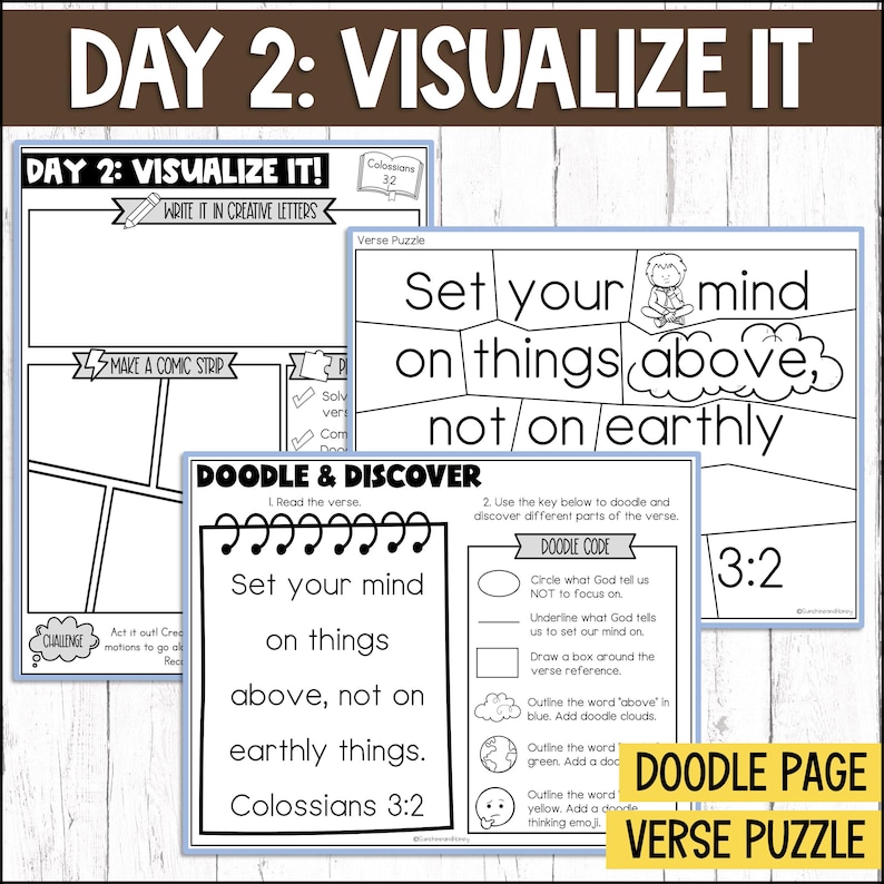 Colossians 3:2 Kids Scripture Bible Activity Pack - Children's Bible ...
