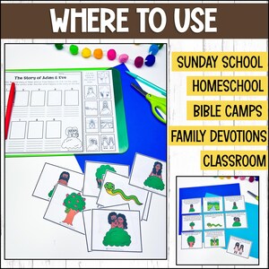 Adam and Eve Story Sequencing Cards - Sunday School Activity ...