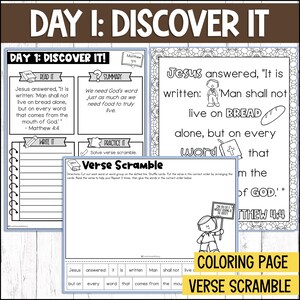Matthew 4:4 Kids Scripture Bible Activity Pack - Children's Bible ...
